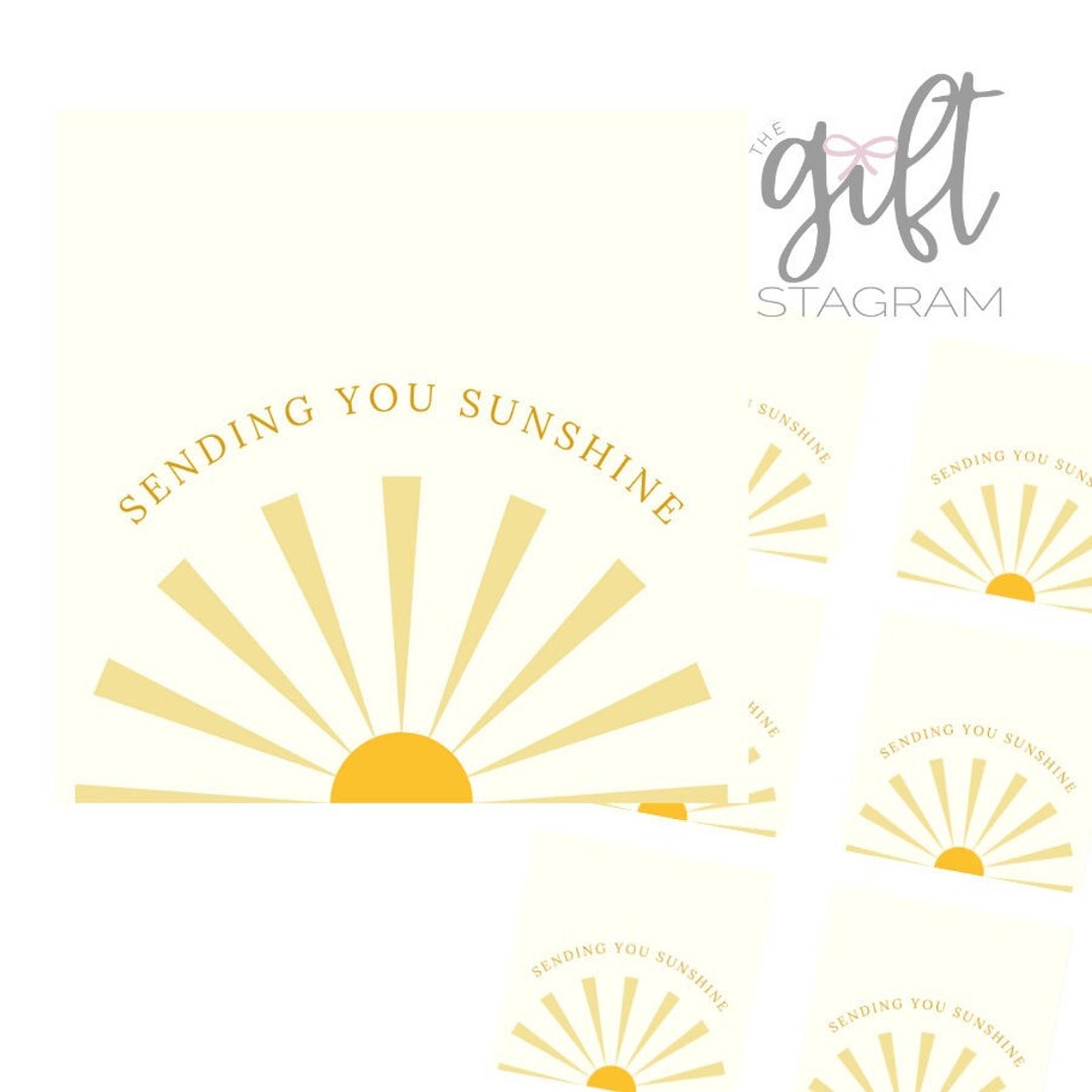 Sending You Sunshine Gift Tag | DIGITAL DOWNLOAD | Wellness Gift Tag ...
