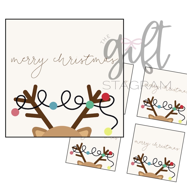 Merry Christmas Gift Tag | DIGITAL DOWNLOAD | Happy Holidays Gift Tags ...