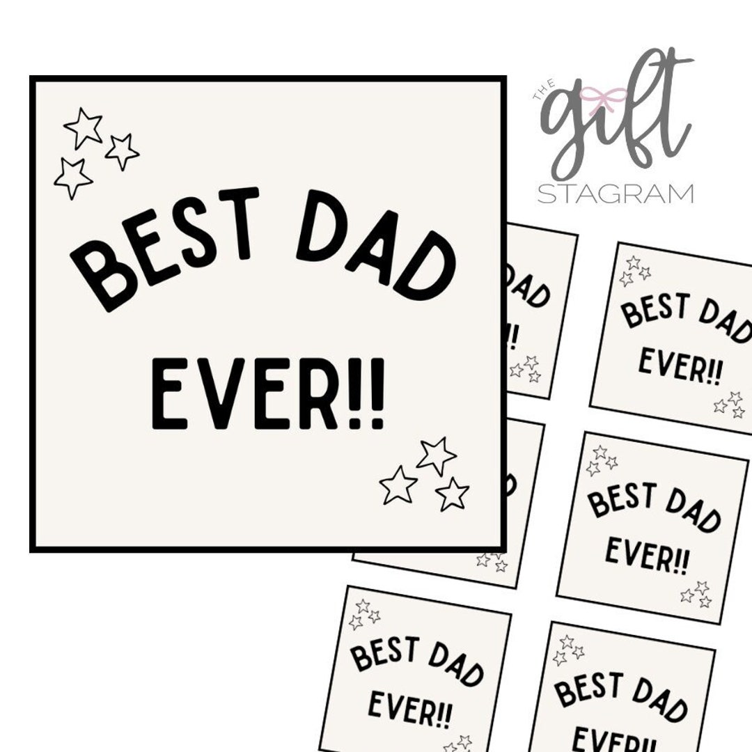 Best Dad Ever Gift Tag | DIGITAL DOWNLOAD | Father's Day Gift Tag ...