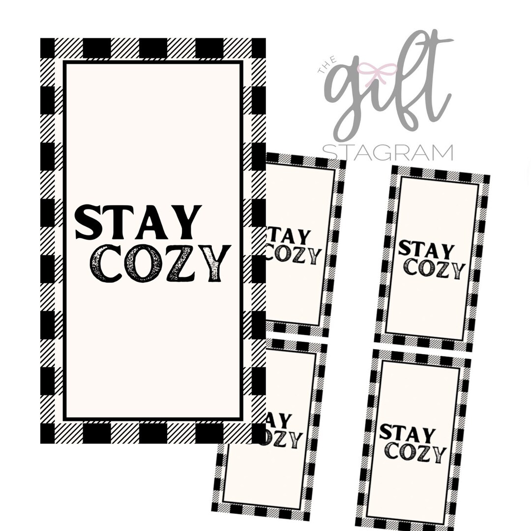 Stay Cozy Gift Tag | DIGITAL DOWNLOAD | Hostess Gift Tag | Friend Gift ...