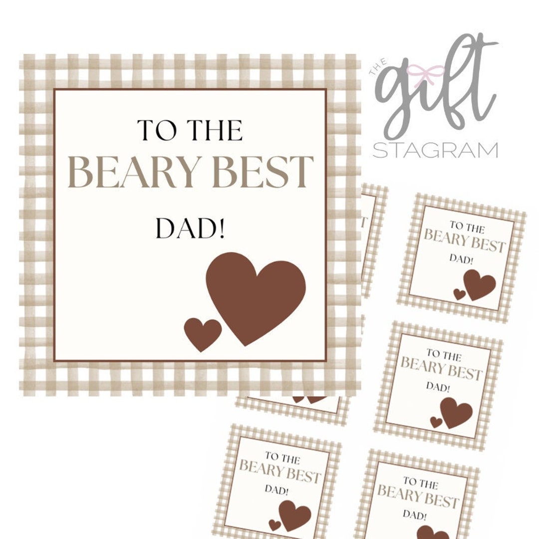 To the Beary Best Dad Gift Tag | DIGITAL DOWNLOAD | Happy Father's Day ...