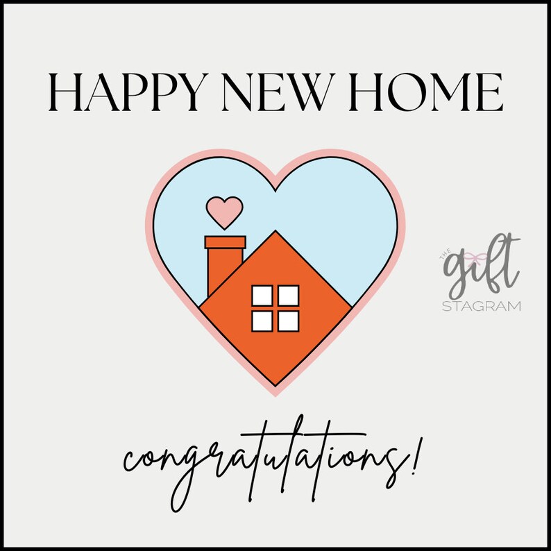 Happy New Home Gift Tag DIGITAL DOWNLOAD Housewarming Gift Tag ...
