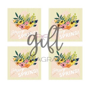 Happy Spring! Gift Tag | DIGITAL DOWNLOAD | Spring Gift Tags | Spring ...