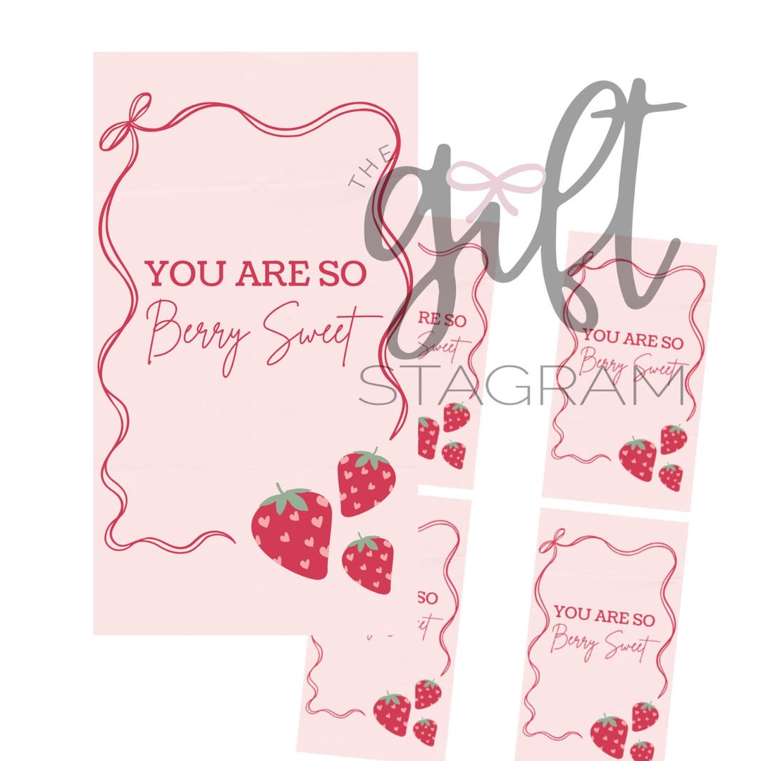 You Are so Berry Sweet! Gift Tag | DIGITAL DOWNLOAD | Valentine's Day ...