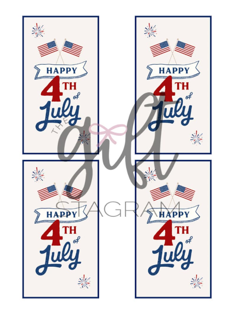 Happy Fourth of July Gift Tag | DIGITAL DOWNLOAD | Happy 4th of July ...