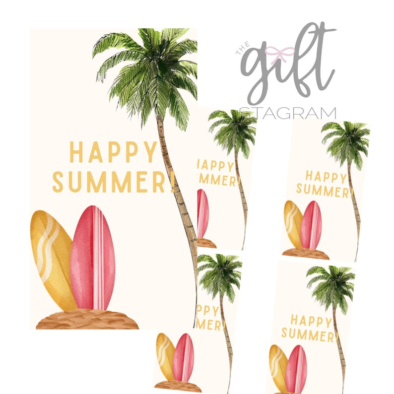 Happy Summer Gift Tag | DIGITAL DOWNLOAD | Happy Summer Gift Tag ...