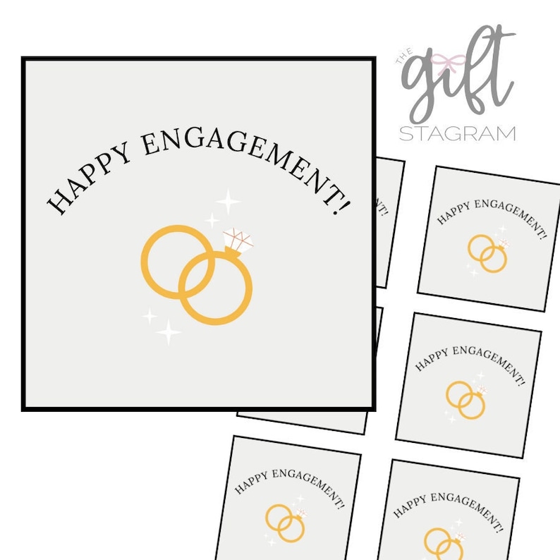 Happy Engagement Gift Tag | DIGITAL DOWNLOAD | Engagement Gift Ideas ...