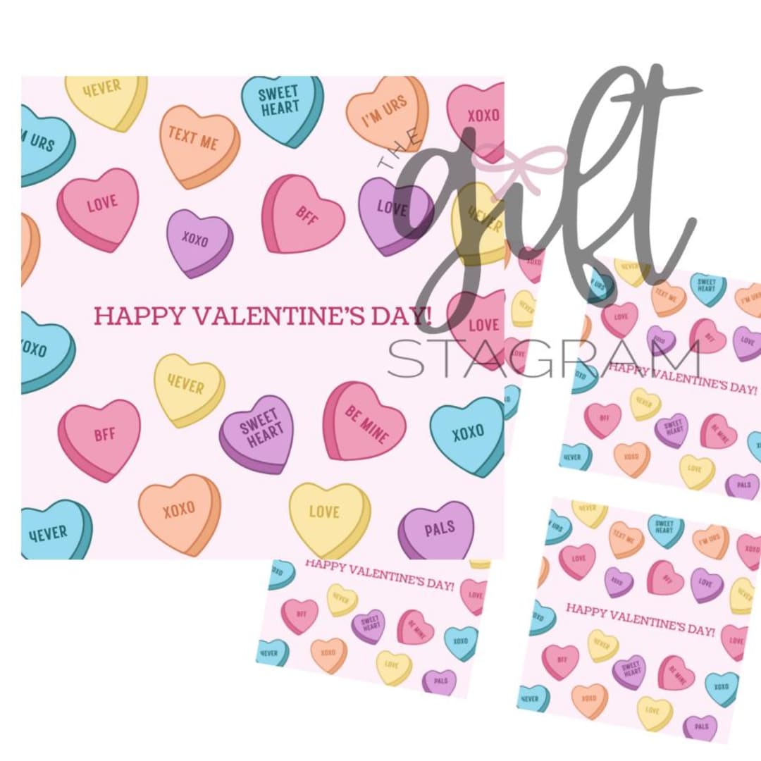 Happy Valentine's Day Conversation Hearts Gift Tag | Happy Valentine's ...
