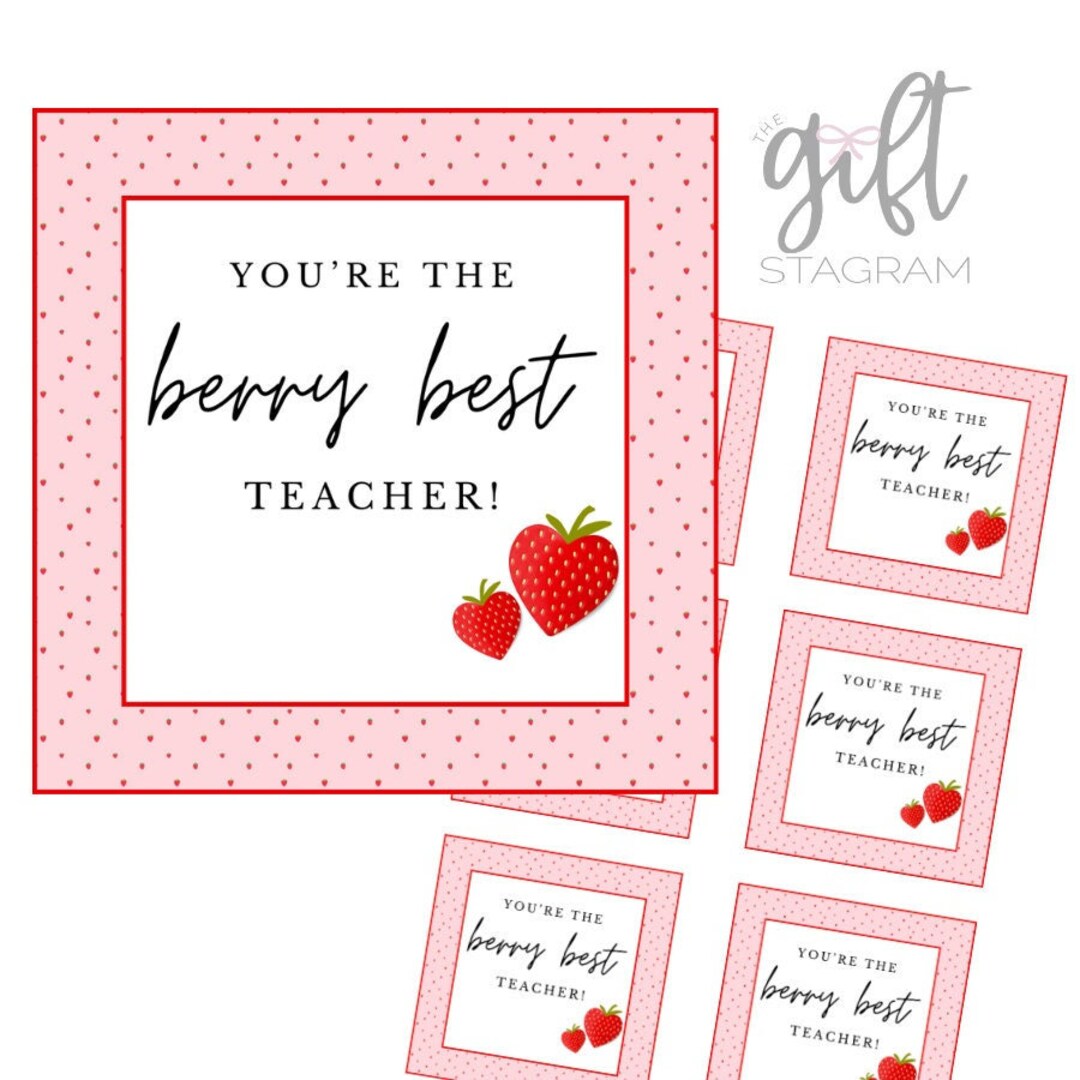 Berry Best Teacher Gift Tag | DIGITAL DOWNLOAD | Teacher Appreciation ...
