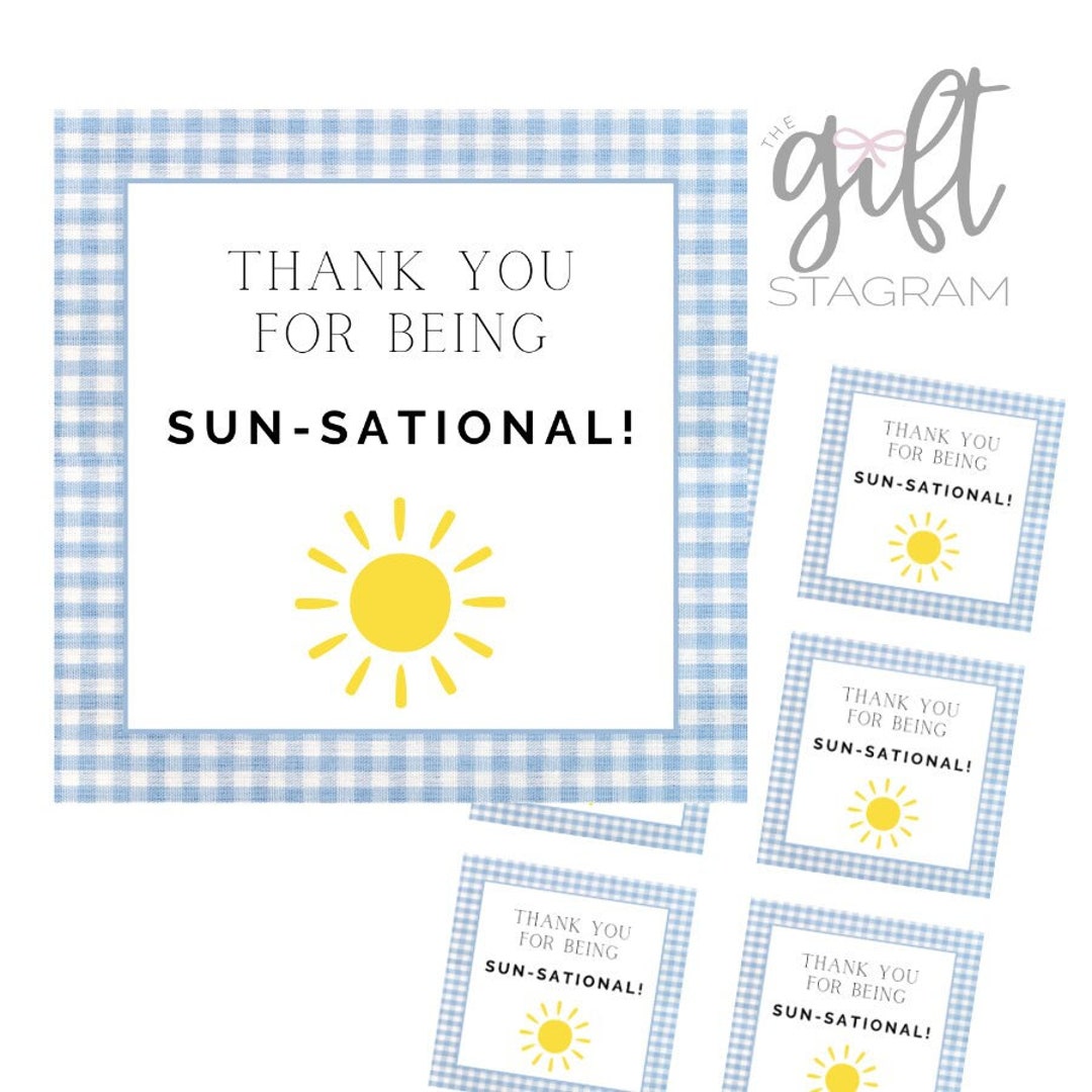 You Are Sun-sational Gift Tag | DIGITAL DOWNLOAD | Teacher's ...