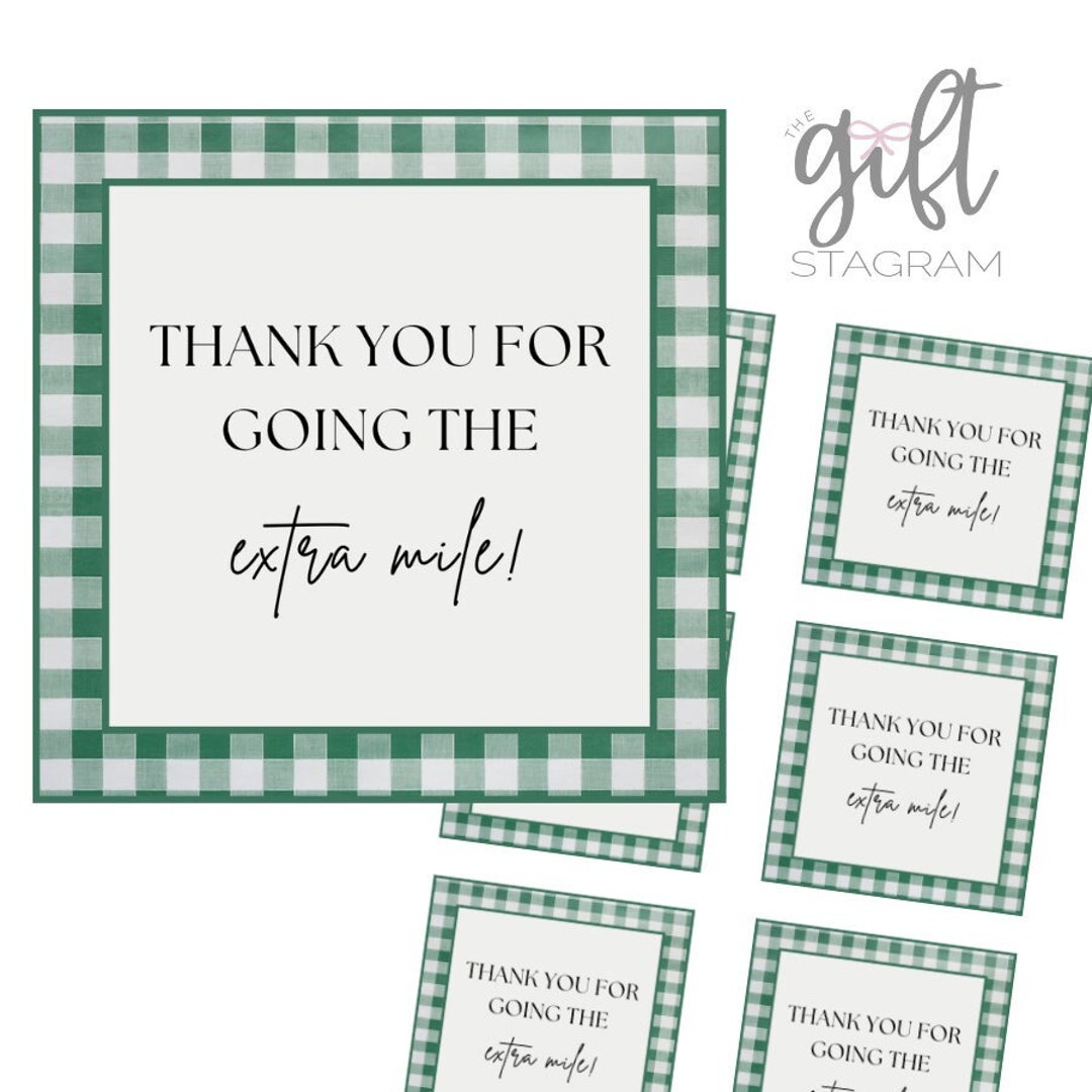 Thank You for Going the Extra Mile Gift Tag | DIGITAL DOWNLOAD | Thank ...