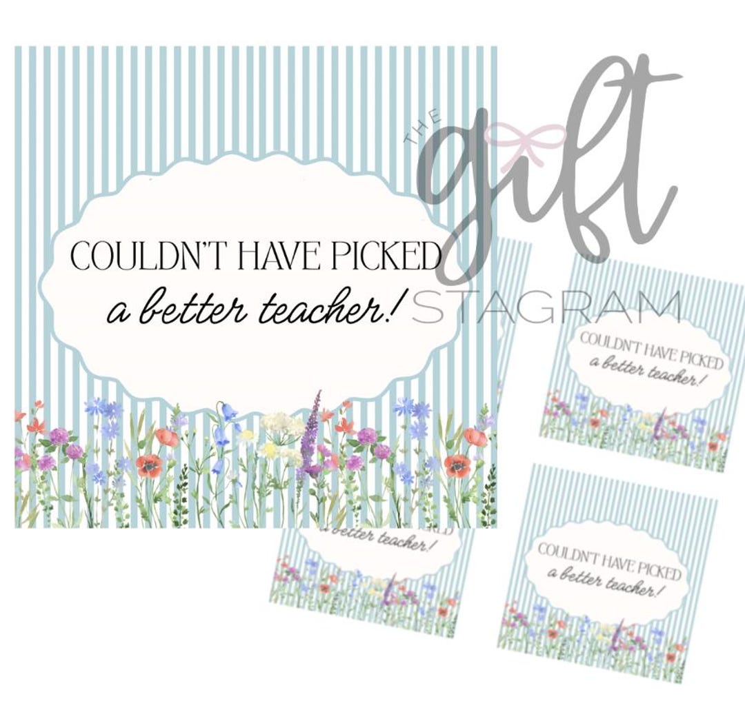 Couldn't Have Picked A Better Teacher Gift Tag | DIGITAL DOWNLOAD ...