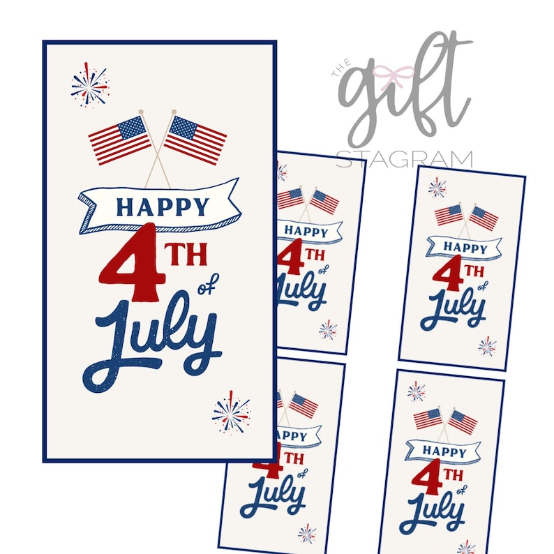 Happy Fourth of July Gift Tag | DIGITAL DOWNLOAD | Happy 4th of July ...
