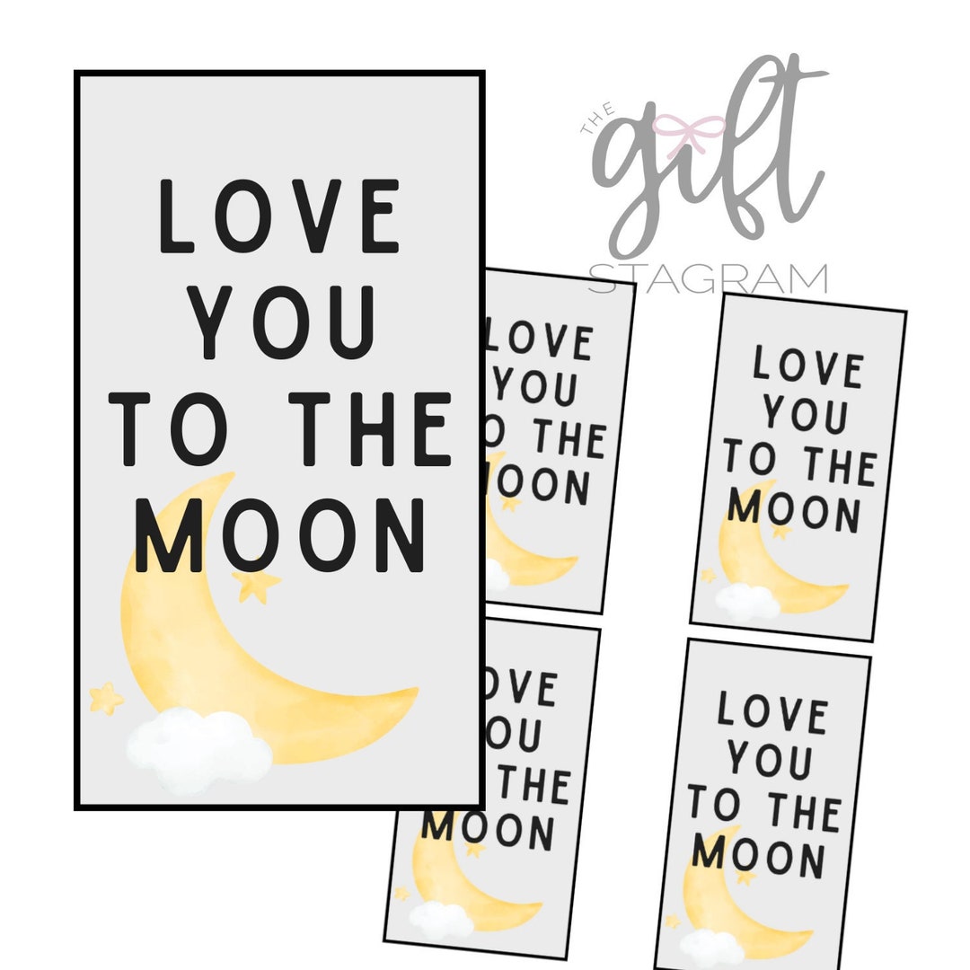 Love You to the Moon Gift Tag | DIGITAL DOWNLOAD | Baby Shower Gift Tag ...