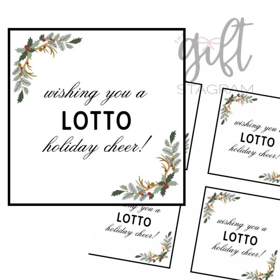 Wishing You A Lotto Holiday Cheer Gift Tag | DIGITAL DOWNLOAD | Holiday ...
