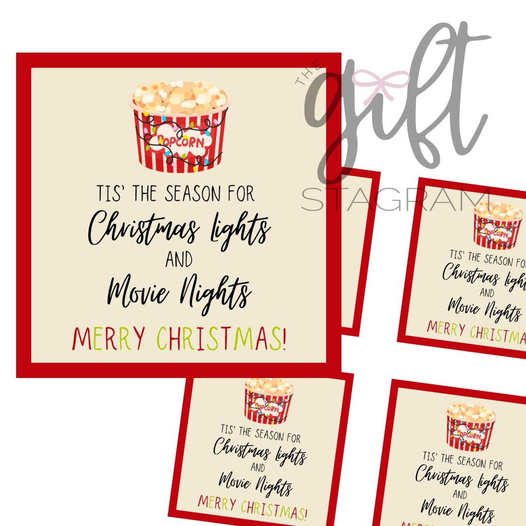 Tis' the Season for Christmas Lights and Movie Nights Gift Tag ...