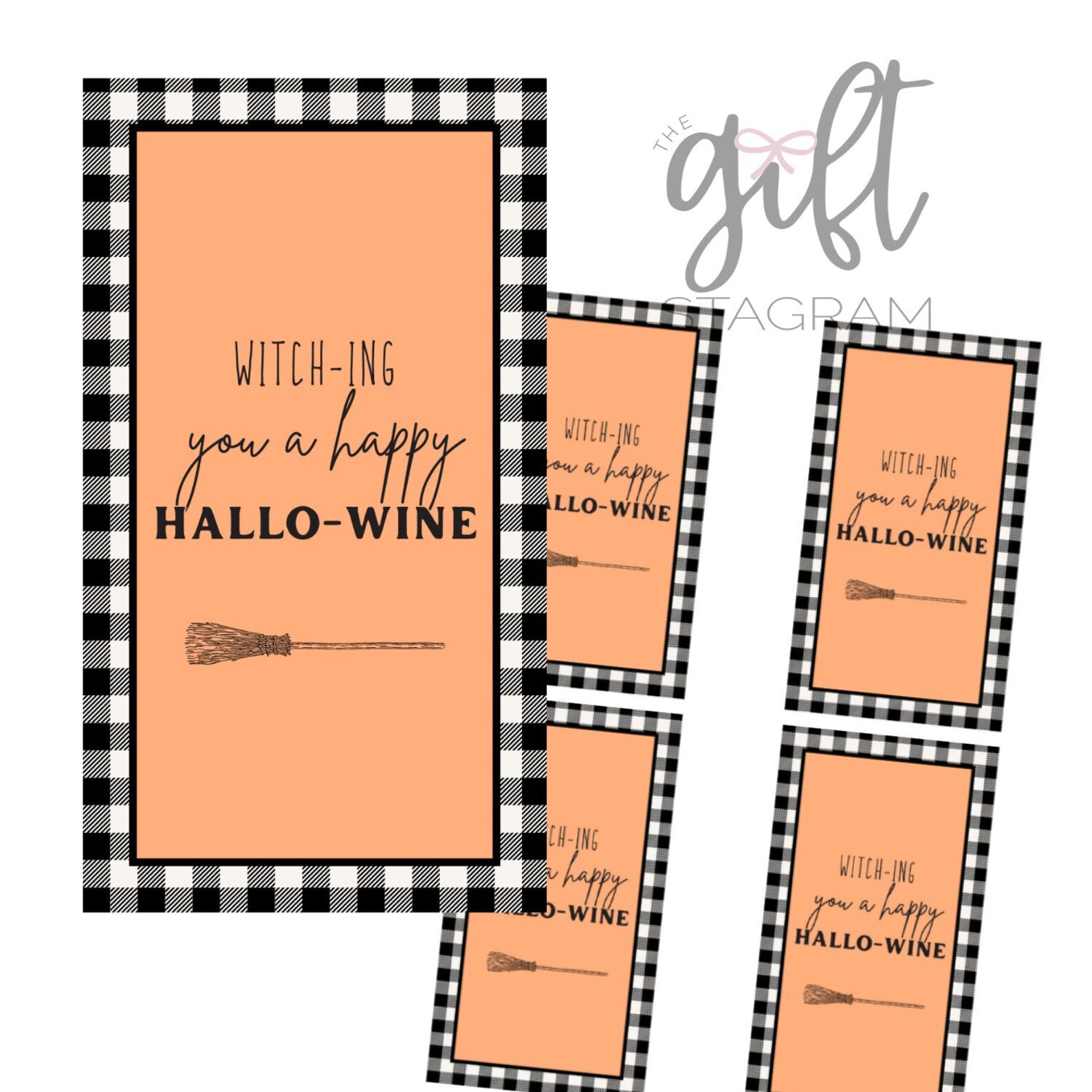 Witch-ing You A Happy Hallo-wine Gift Tag | DIGITAL DOWNLOAD ...