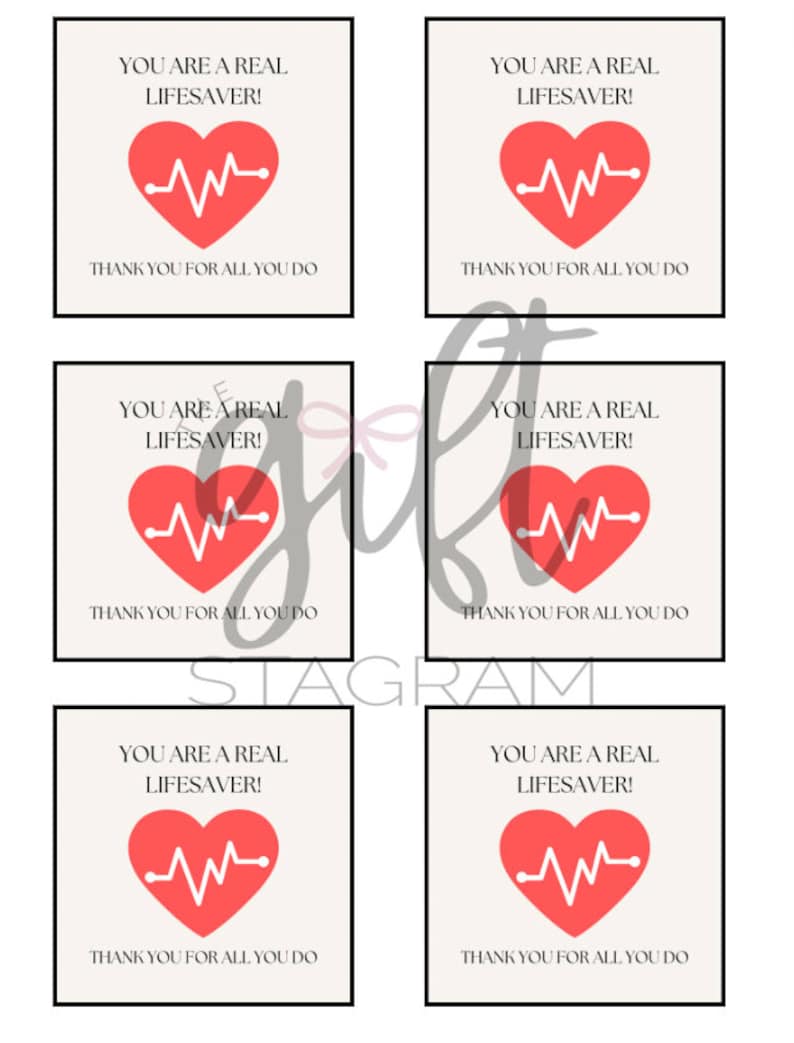 You Are A Lifesaver Gift Tag | DIGITAL DOWNLOAD | Thank You Gift Tag ...
