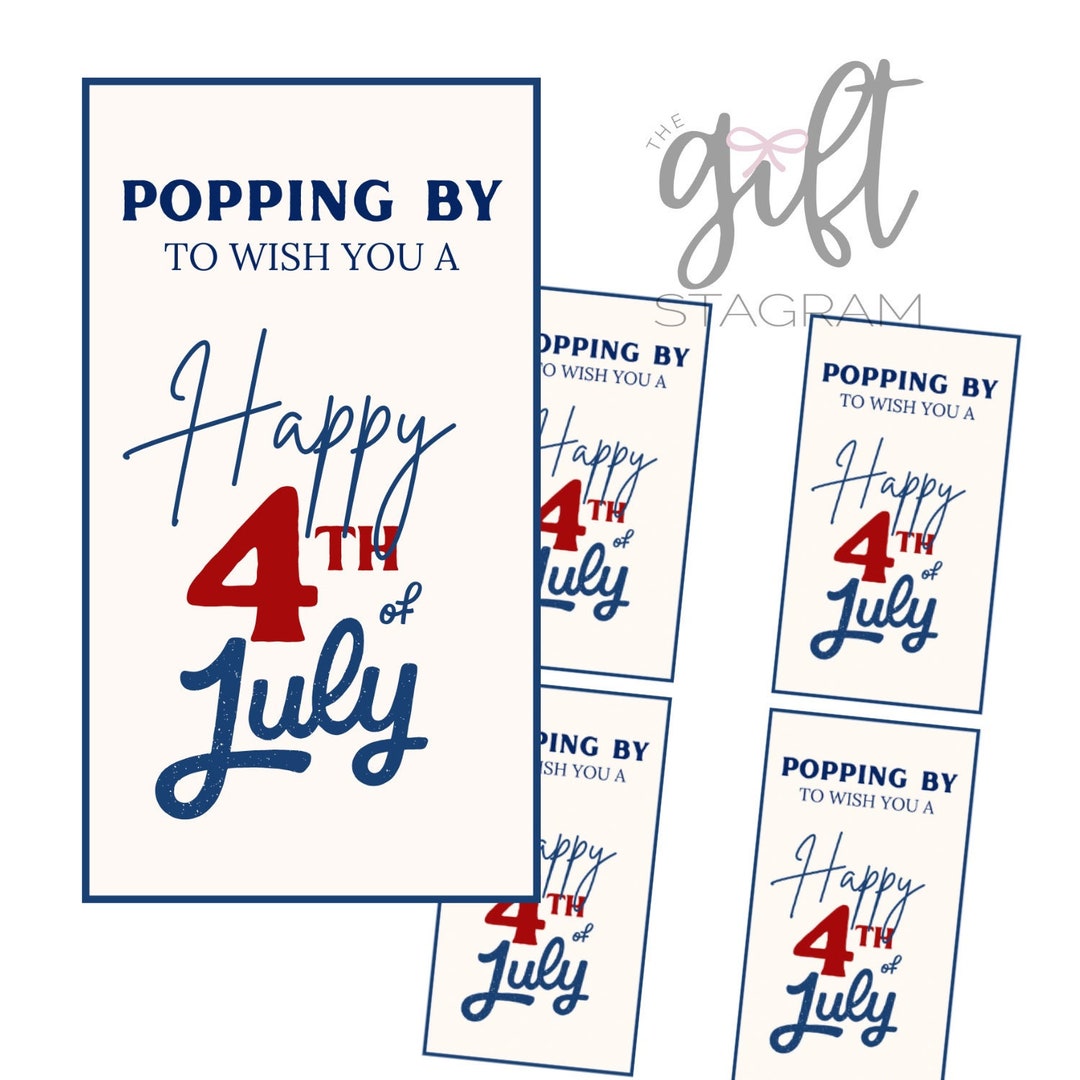 Popping by to Wish You a Happy Fourth of July Gift Tag | DIGITAL ...