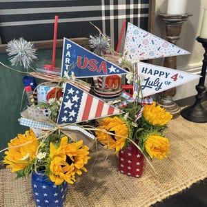 Fourth of July Pennant Flag Printable Bundle | DIGITAL DOWNLOAD | Happy ...