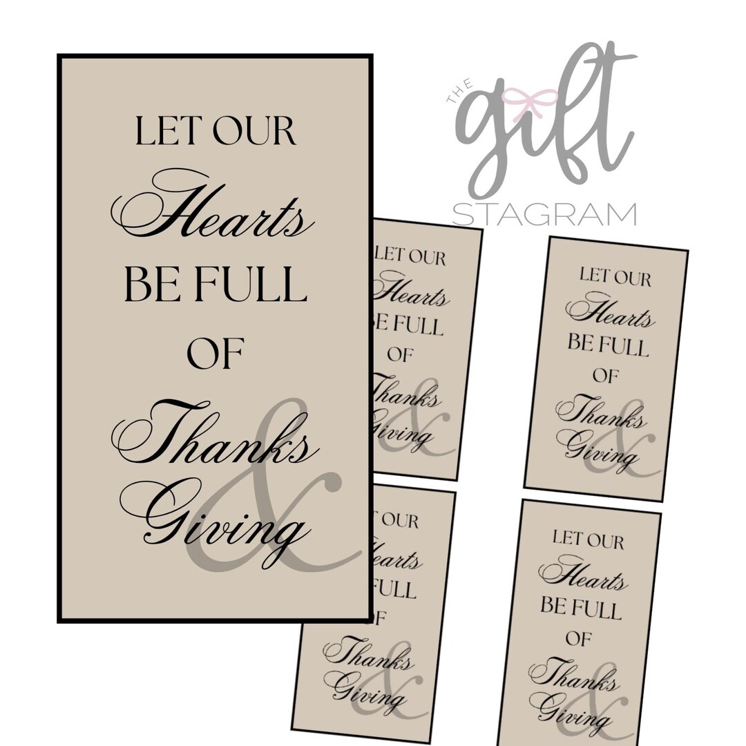 Full of Thanks & Giving Gift Tag | DIGITAL DOWNLOAD | Thanksgiving Gift ...