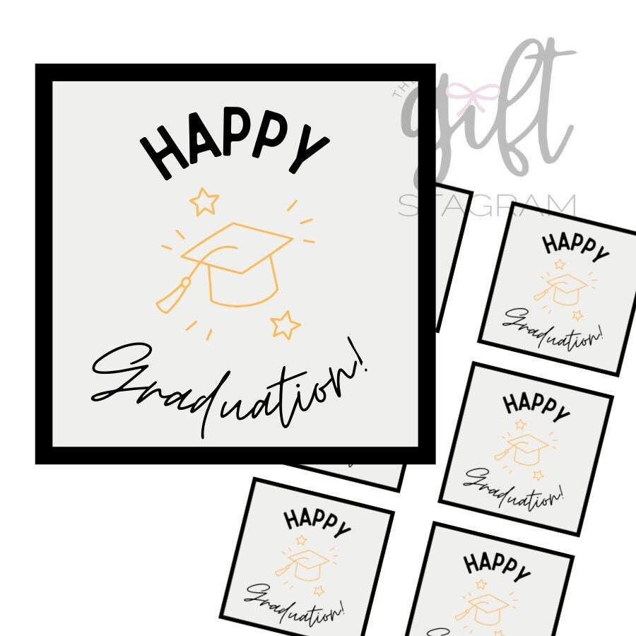 Happy Graduation Gift Tag DIGITAL DOWNLOAD Grad Gift Tag Graduation ...