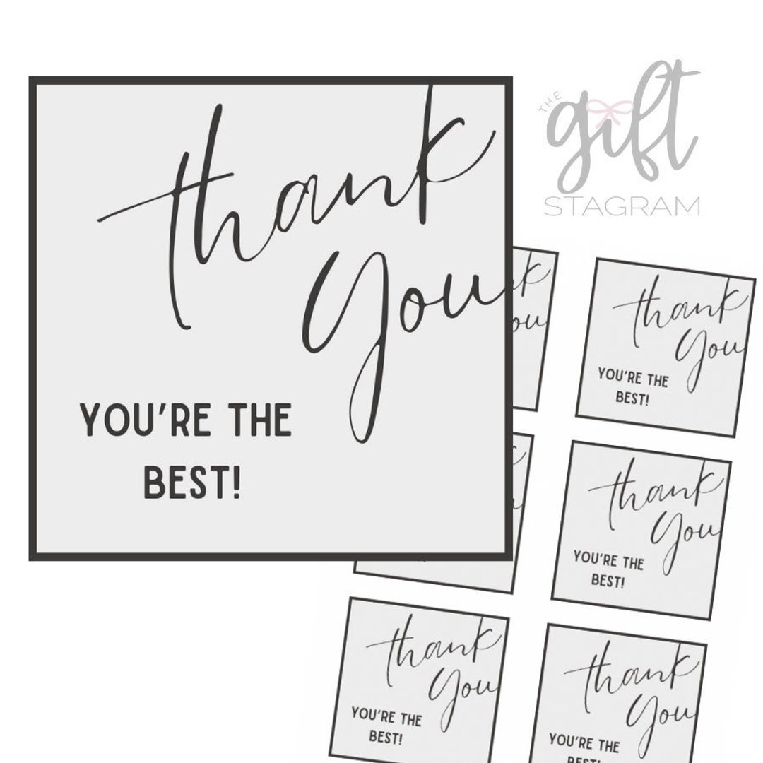 Thank You, You're the Best Gift Tag | DIGITAL DOWNLOAD | Thank You Gift ...