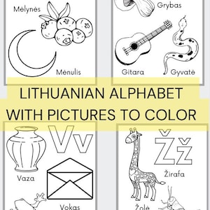 32 Lithuanian Alphabet Coloring Pages for Kids: Lietuvių Kalbos Abėcėlė ...