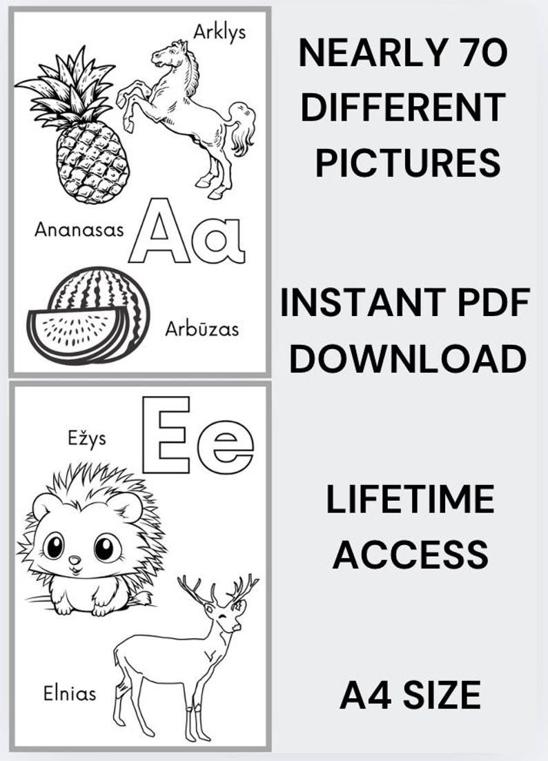 32 Lithuanian Alphabet Coloring Pages for Kids: Lietuvių Kalbos Abėcėlė ...