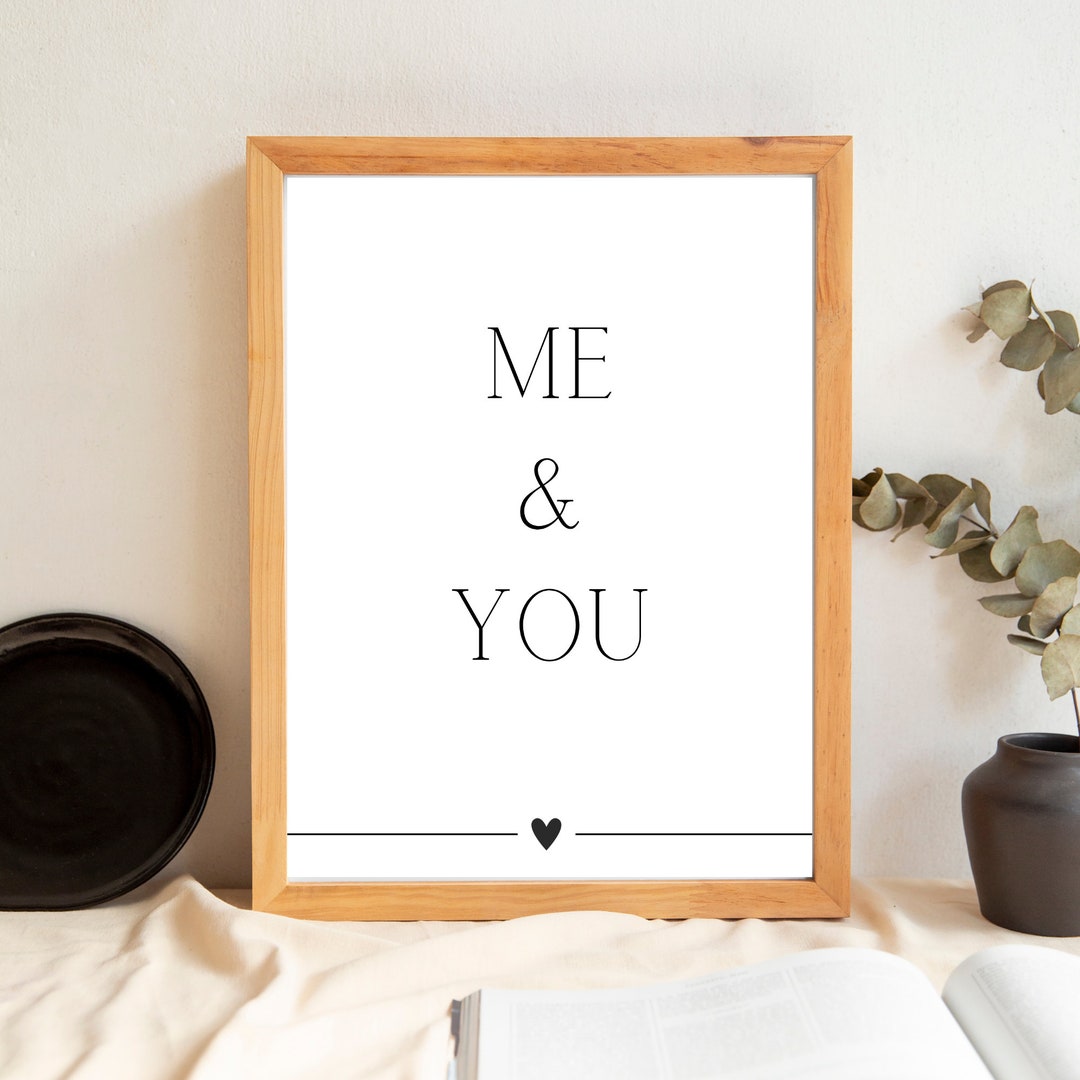 ME&YOU With Little Heart, Printable Minimalistic Art Print, Art Print ...