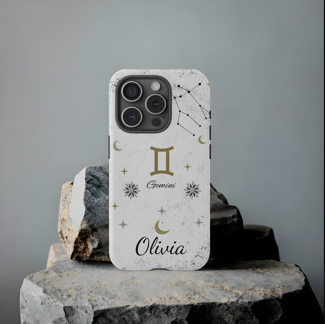 Personalized Gemini Zodiac Sign Phone Case, Astrology Horoscope, iPhone ...