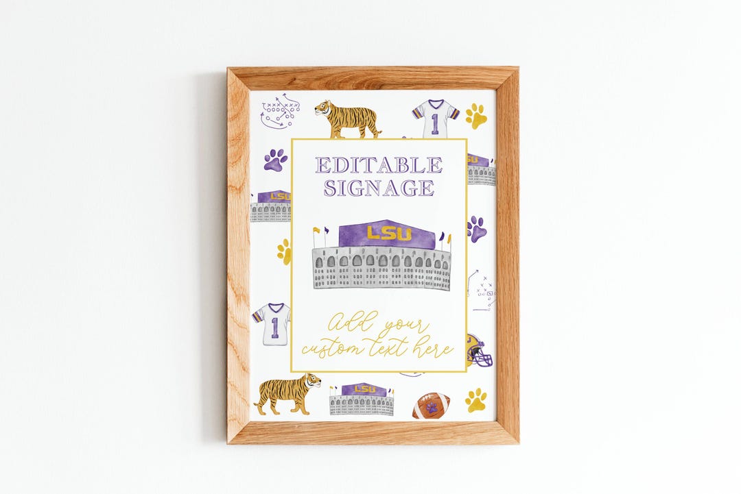 Football Birthday Signage | Football Theme | Boy | LSU | Tigers ...