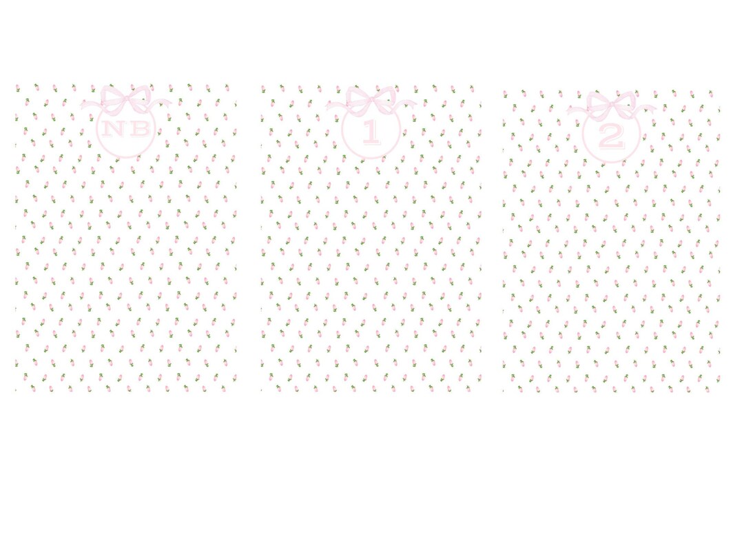 Milestone Photo Banner | Pink Rosebuds | Monthly Milestone Banner ...