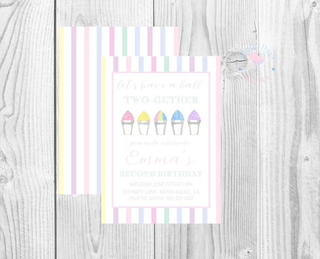 Watercolor Snowball Birthday Invitation Pastel Let's Have a Ball ...