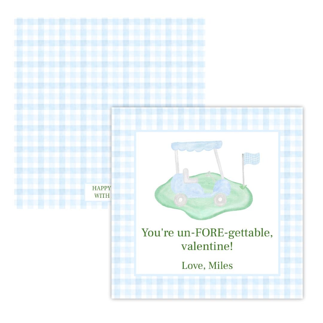 Golf Valentine's Day Tags Golf Cart Valentine's Day Digital Valentines ...