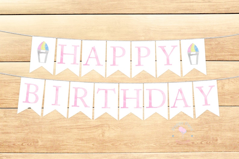 Watercolor Snowball Birthday Banner Pastel Snow Cone Louisiana New ...