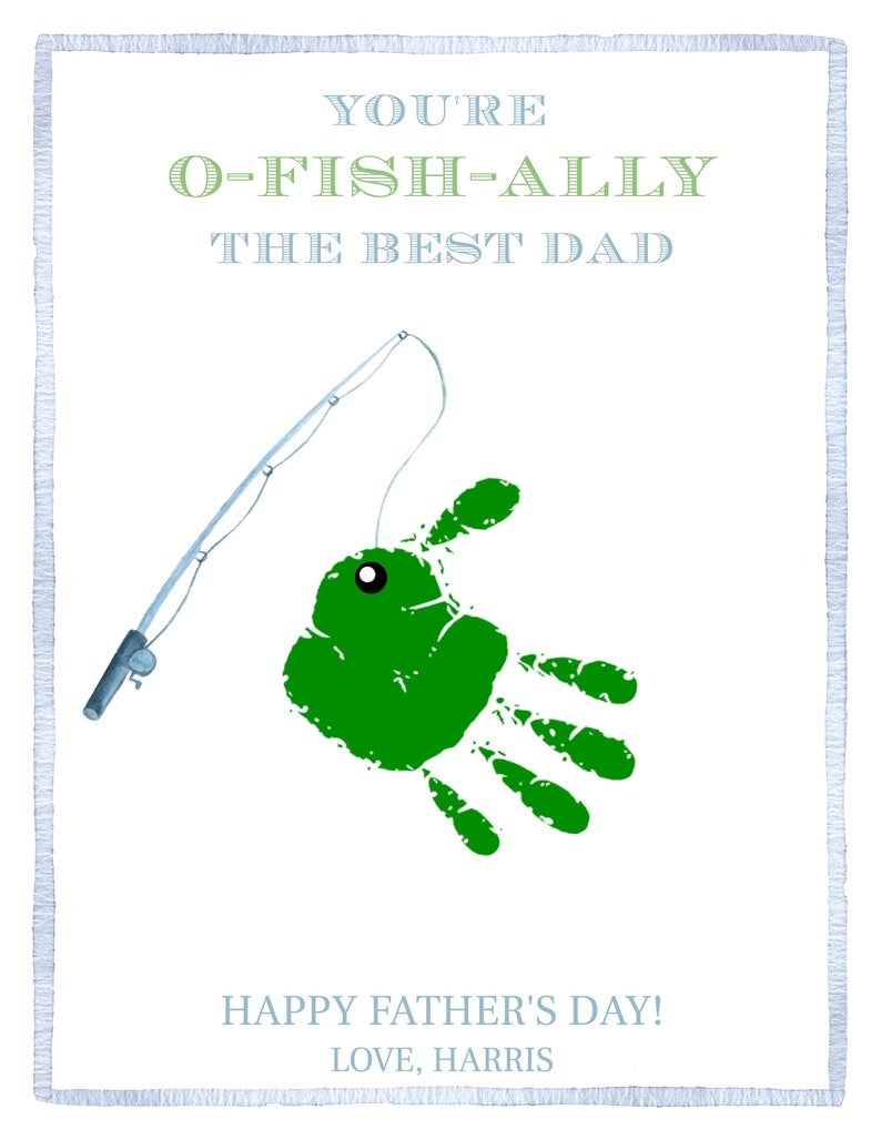 Father's Day Handprint Card | Father's Day Gift | Fishing | O-fish-ally ...