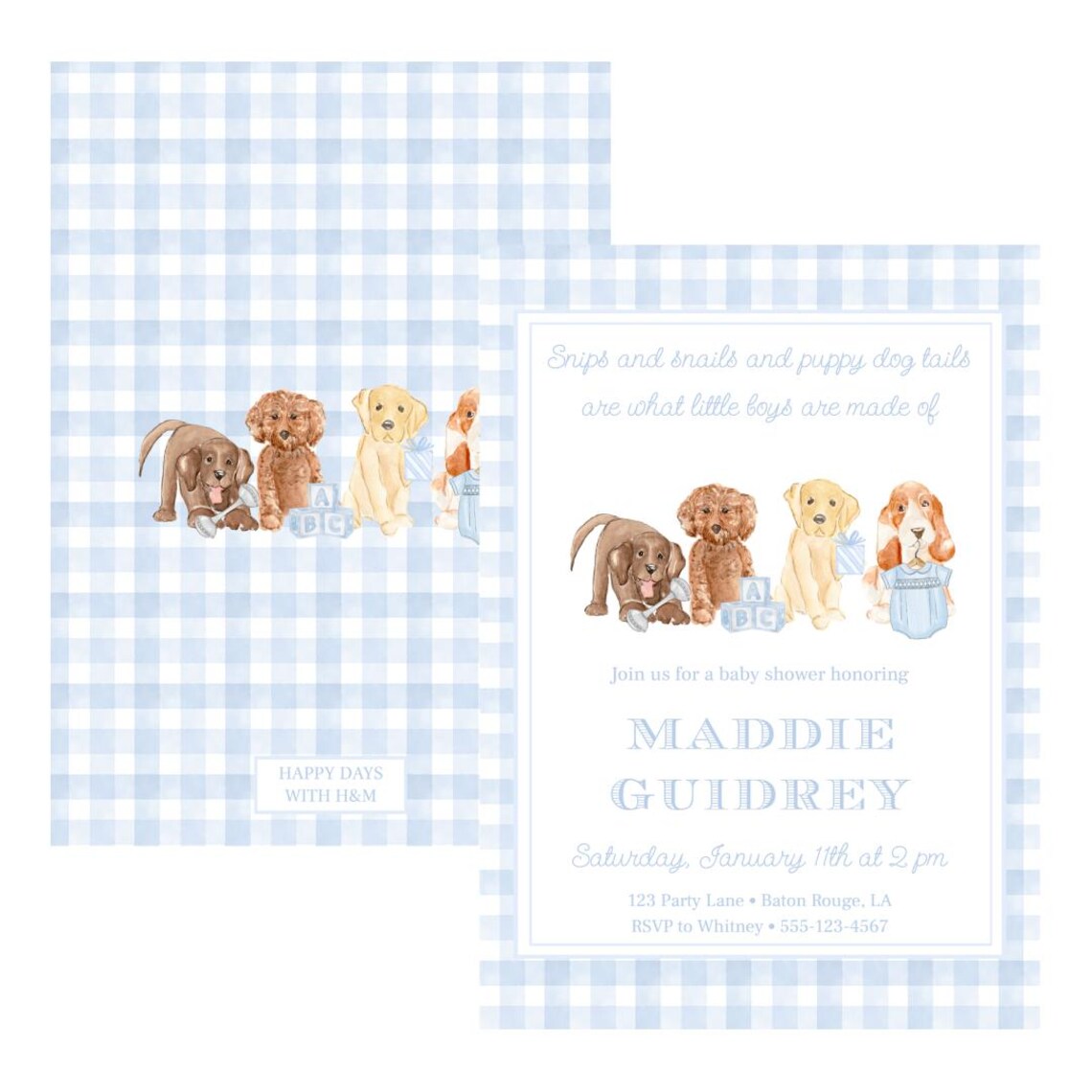 Snips and Snails and Puppy Dog Tails Baby Shower Invitation | Boy ...