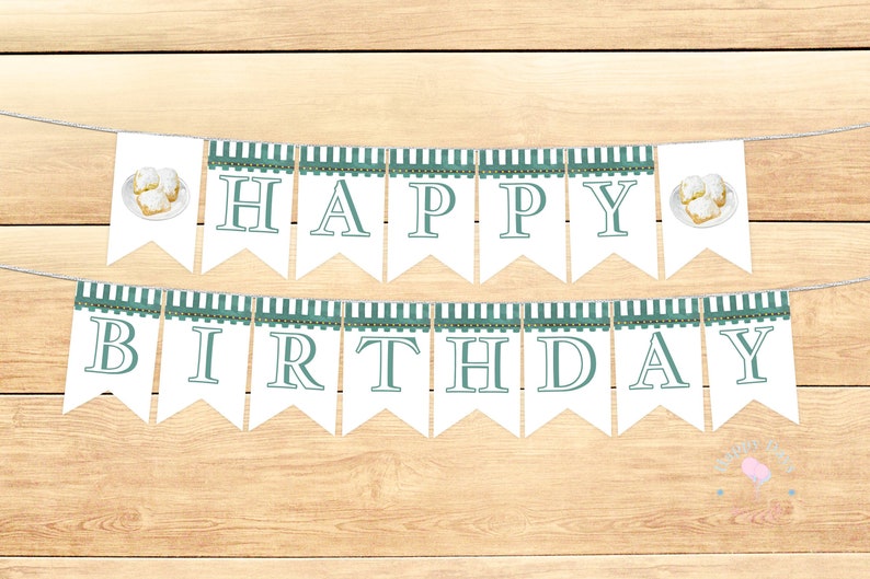 Cafe Two Monde Birthday Banner | Watercolor | Cafe Du Monde | Birthday ...