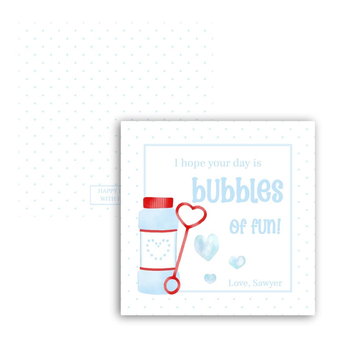 Bubbles Valentine's Day Tags | Boy | Blue | Valentine's Day Tags ...