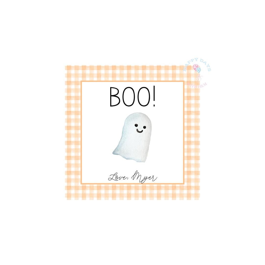Boo Halloween Favor Tags | Class Tags | Gift Tags | Watercolor | Ghost ...