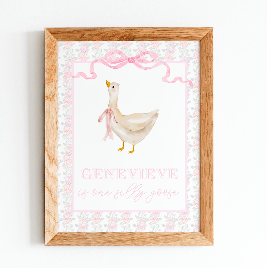One Silly Goose Birthday Sign | Hydrangeas | Watercolor | Girl's ...