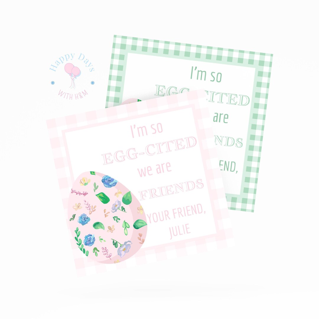 Floral Easter Egg Easter Gift Tags | Tags for Class Favors | Easter ...