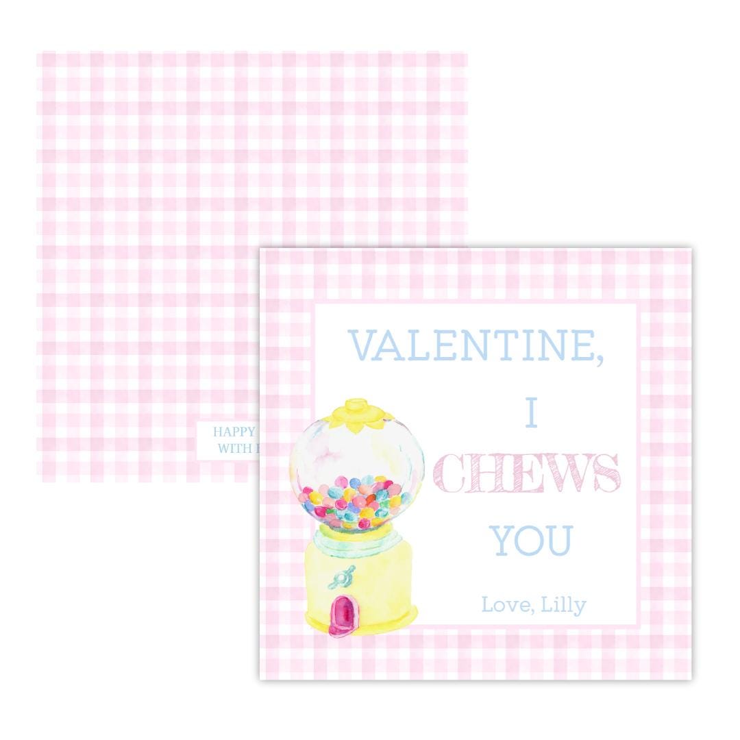 Gumball Machine Valentine's Day Tags | I Chews You | Valentine's Day ...