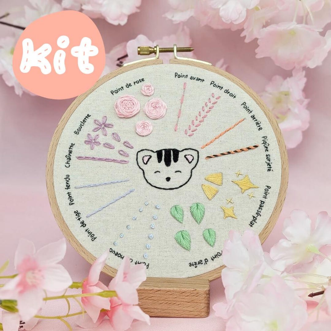 Embroidery Stitch Sampler, Beginner Embroidery Kit, Complete DIY ...