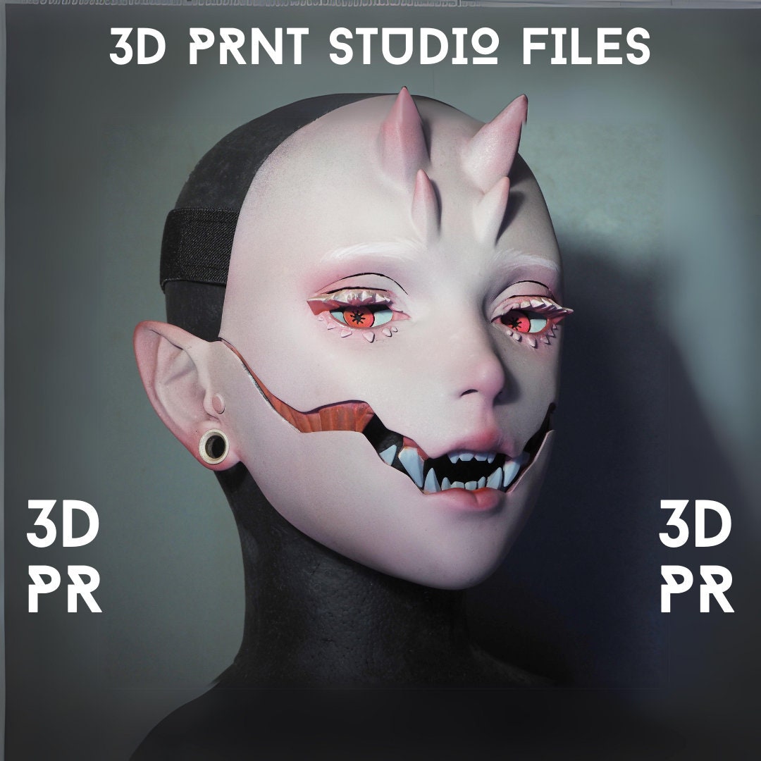 Albino Oni Face Mask 鬼人面 Sarokichi Styled Mask Full Face Antique ...