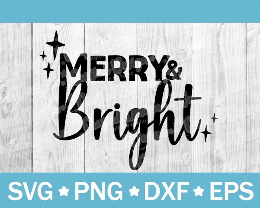 Merry & Bright Winter SVG: Commercial Use Graphics (digital Download ...