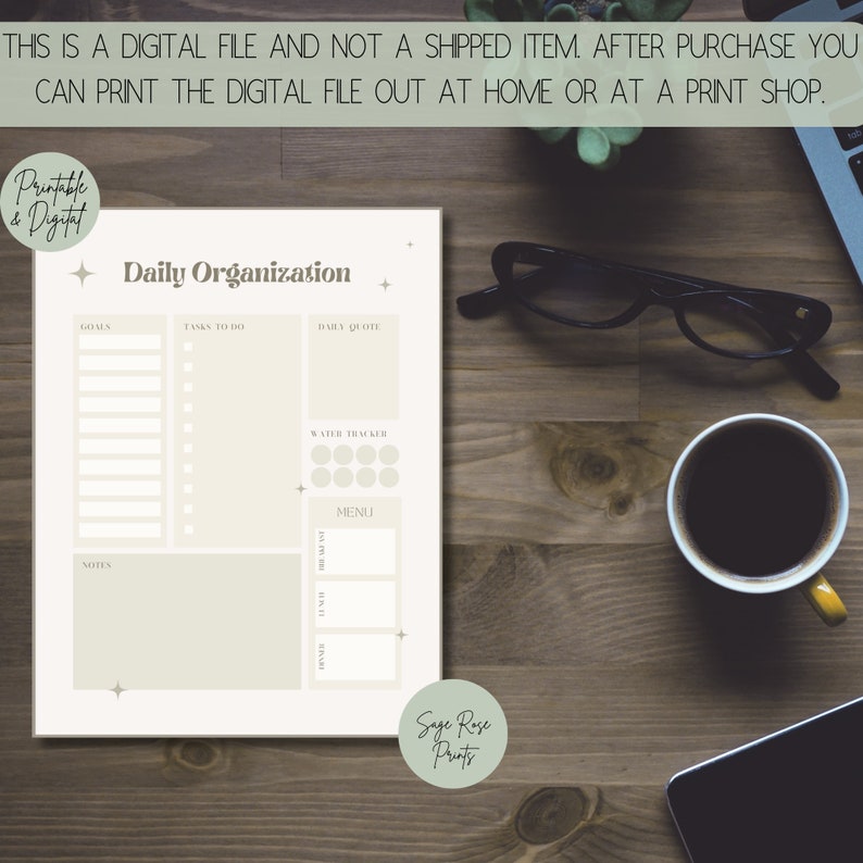 Spa Aesthetic Daily Organizer With Habit Tracker and Meal Plan Chic and ...