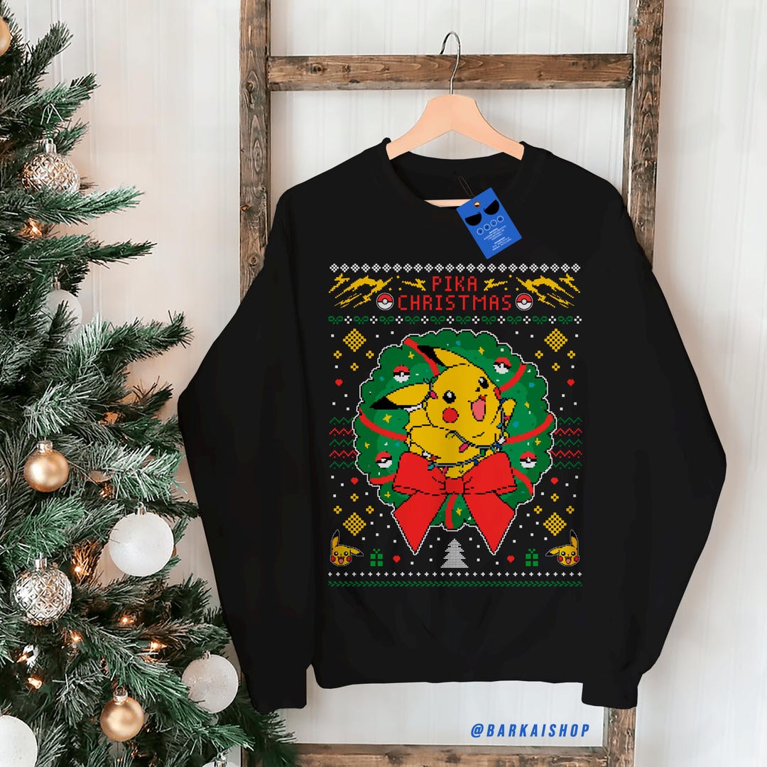Pikachu Pixel Merry Christmas - Etsy