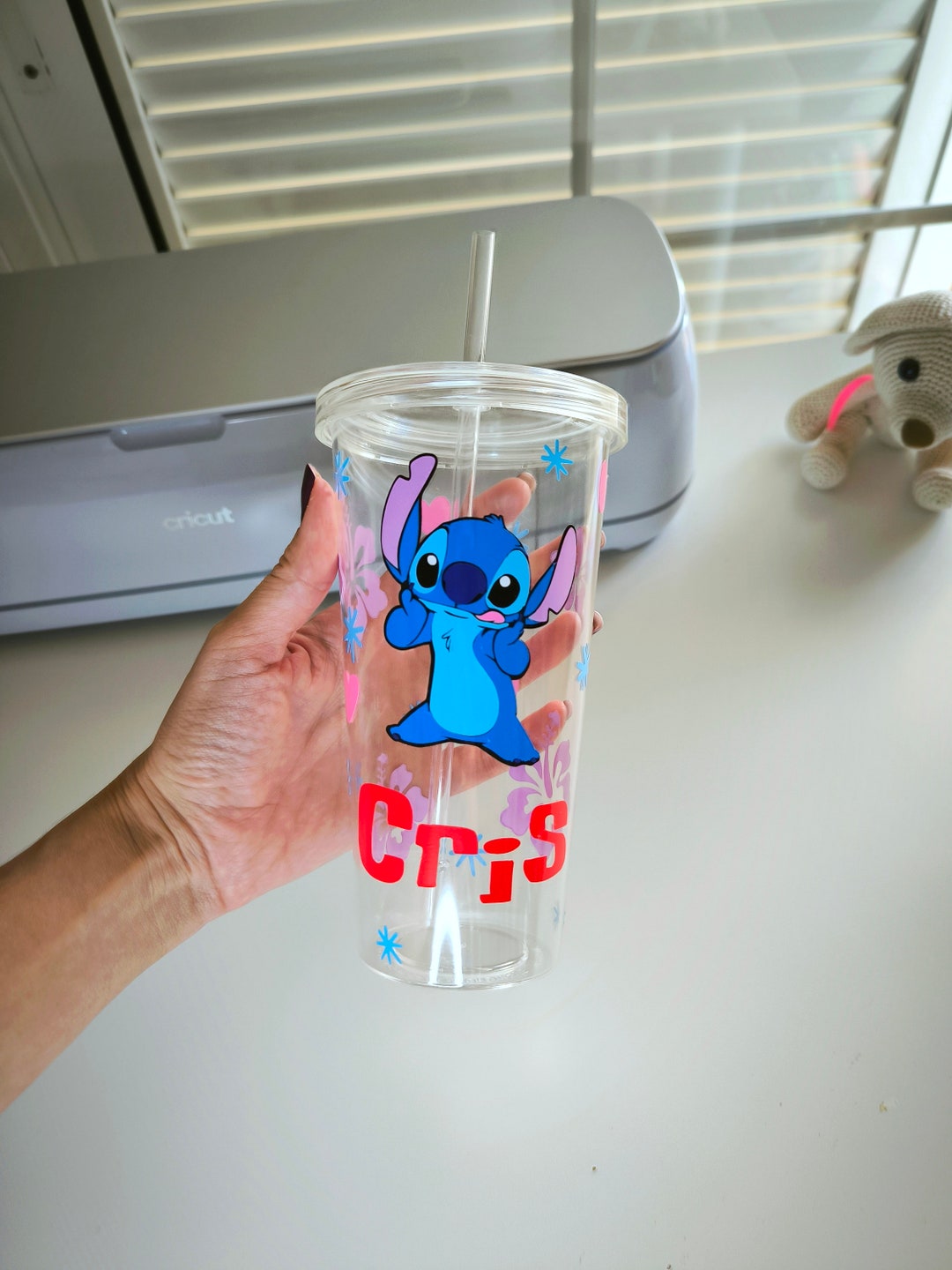 Personalized Stitch Glass With Name, Gift Glass, Valentine's Day, Hand ...